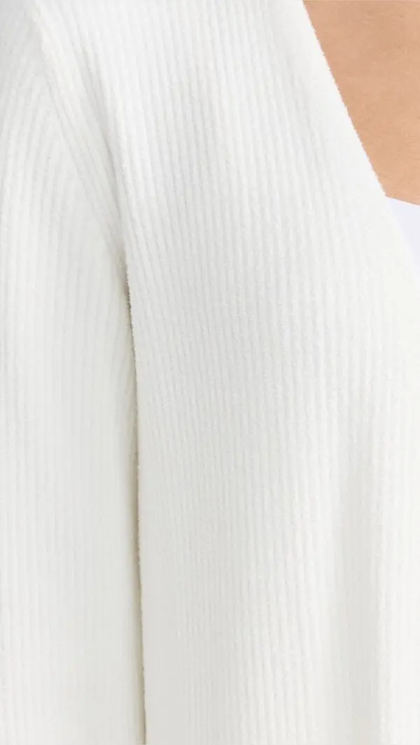 Barefoot Dreams Ribbed Knit Long Cardigan - Pearl