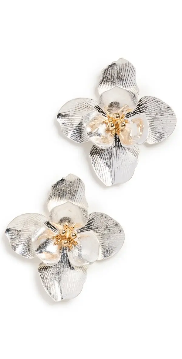 Shashi Anya Floral Earrings - Silver
