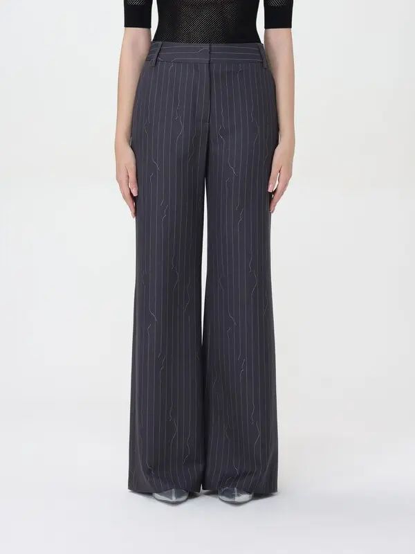 Off-White Tailored Wide Leg Pinstripe Trousers