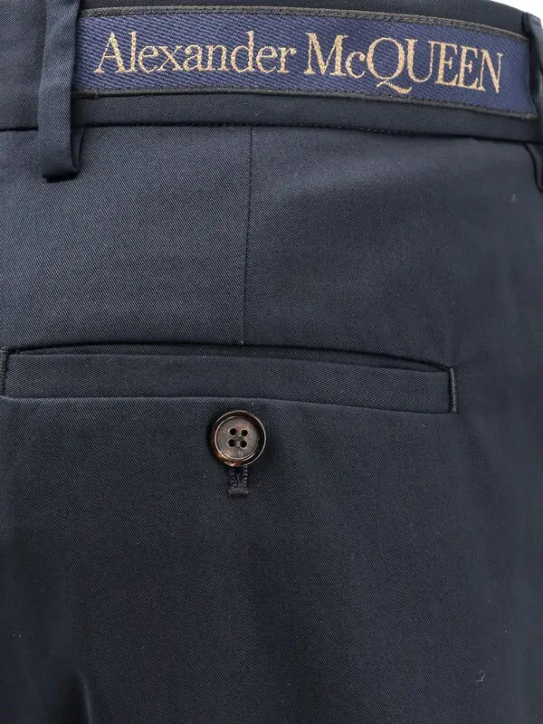 Alexander McQueen Cotton Trousers With Logo Detail