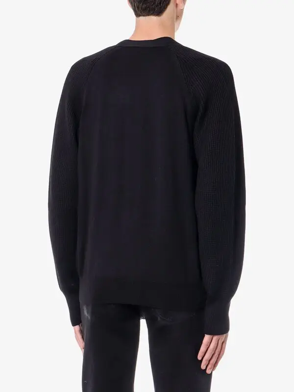 Alexander McQueen Wool Cardigan With Logo Embroidery