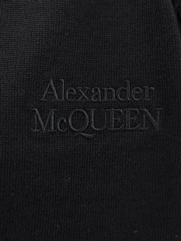 Alexander McQueen Wool Cardigan With Logo Embroidery