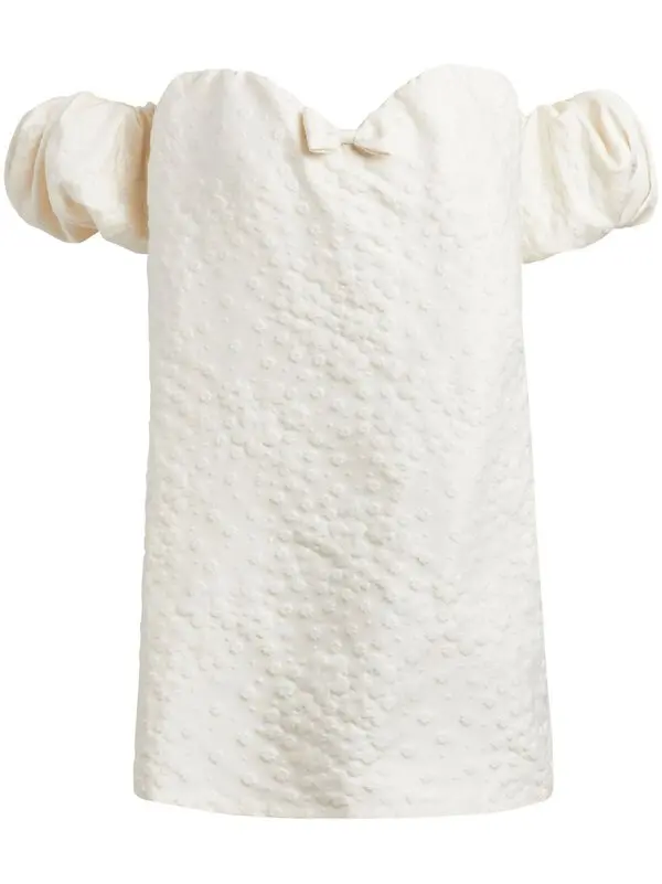 MARKARIAN Brigitte Brocade-effect Silk Dress - White