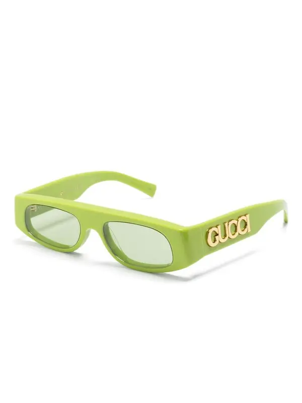 Gucci Geometric-frame Sunglasses - Green