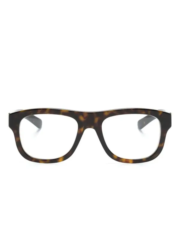 Gucci Rectangle-frame Glasses - Brown