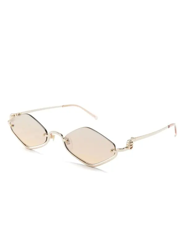 Gucci Geometric Half-rim Sunglasses