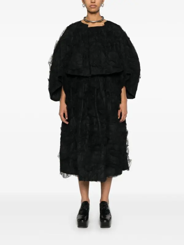 Comme Des Garçons Tulle-inserts Cropped Jacket