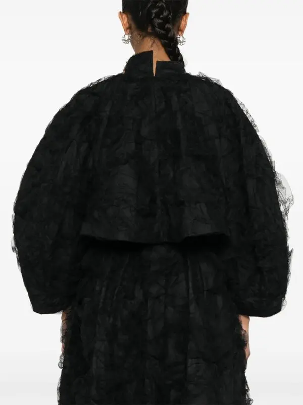 Comme Des Garçons Tulle-inserts Cropped Jacket