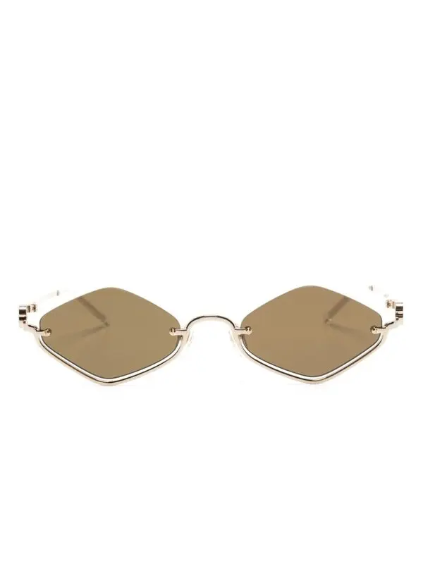 Gucci Double G Geometric Sunglasses - Gold
