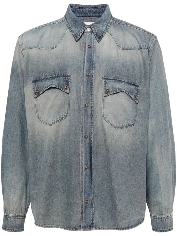 Rhude Faded-effect Denim Shirt
