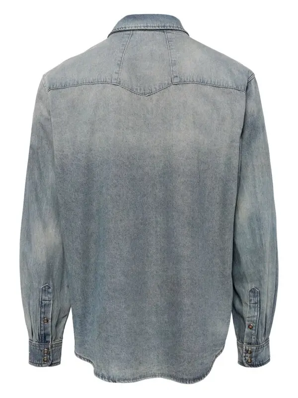 Rhude Faded-effect Denim Shirt