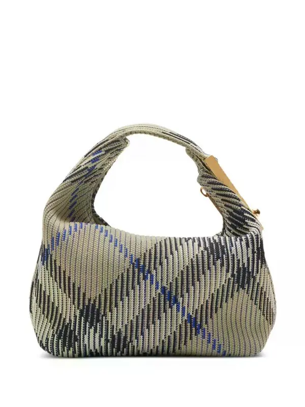 Burberry Mini Peg Checked Tote Bag - Neutrals