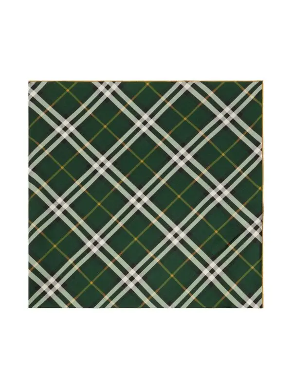 Burberry Checked Silk Scarf - Green