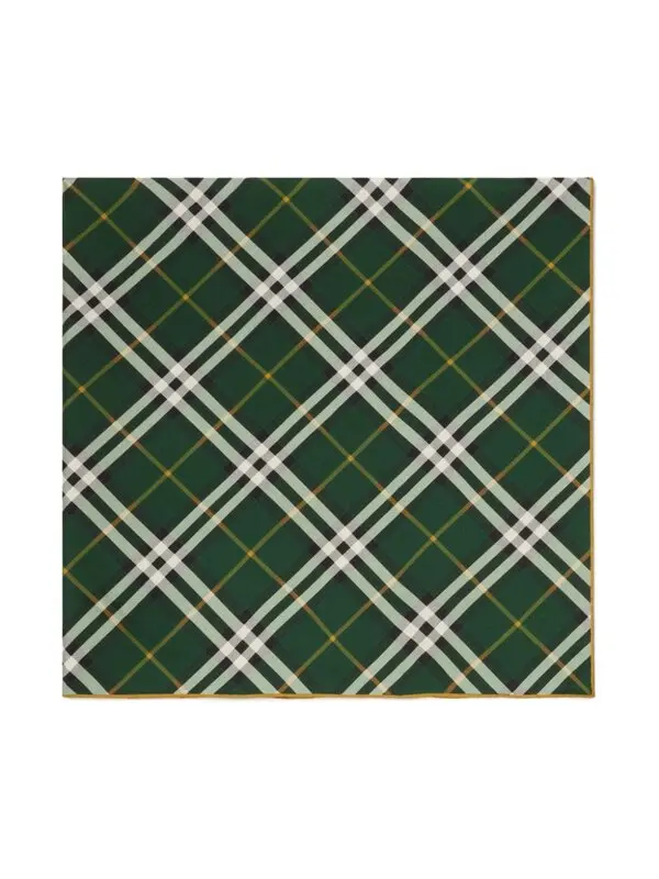 Burberry Checked Silk Scarf - Green