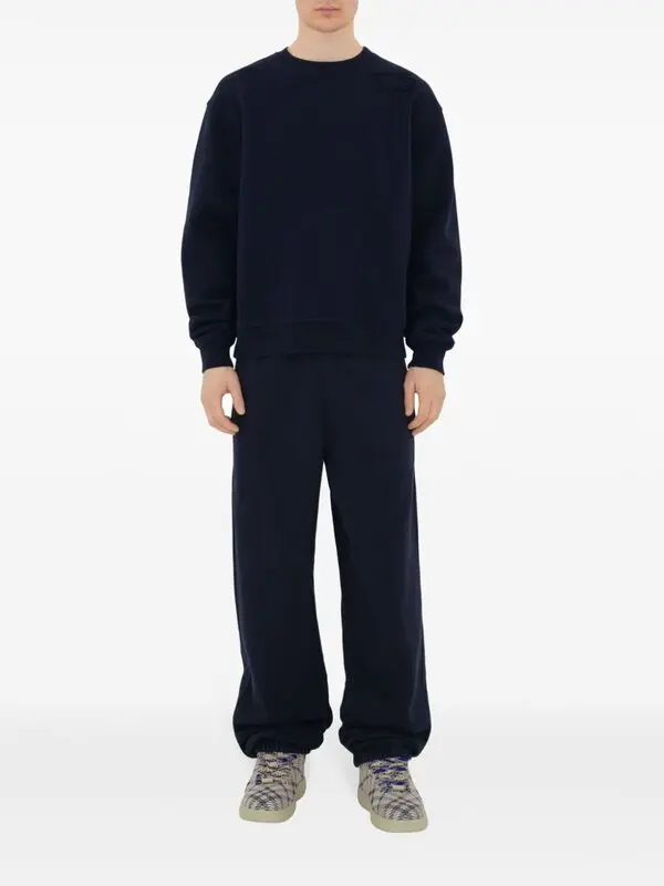 Burberry Logo-appliqué Cotton Track Pants - Blue