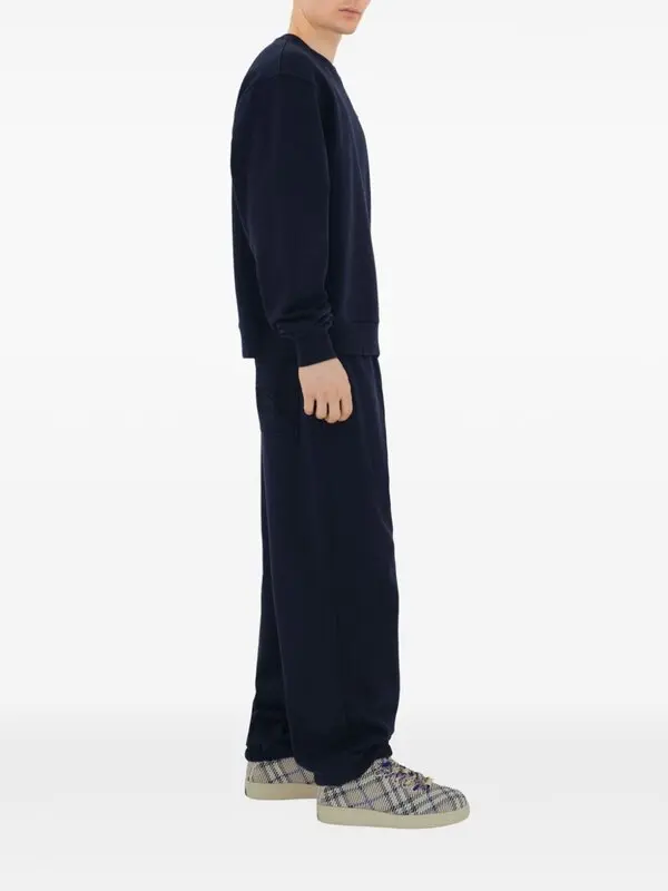 Burberry Logo-appliqué Cotton Track Pants - Blue