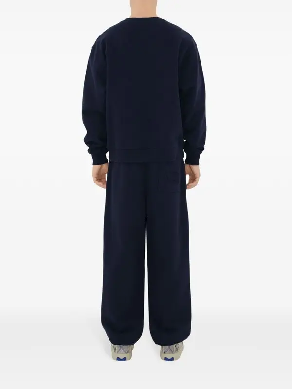Burberry Logo-appliqué Cotton Track Pants - Blue
