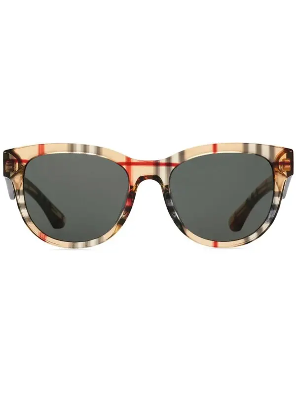Burberry Vintage Check Round-frame Sunglasses - Neutrals