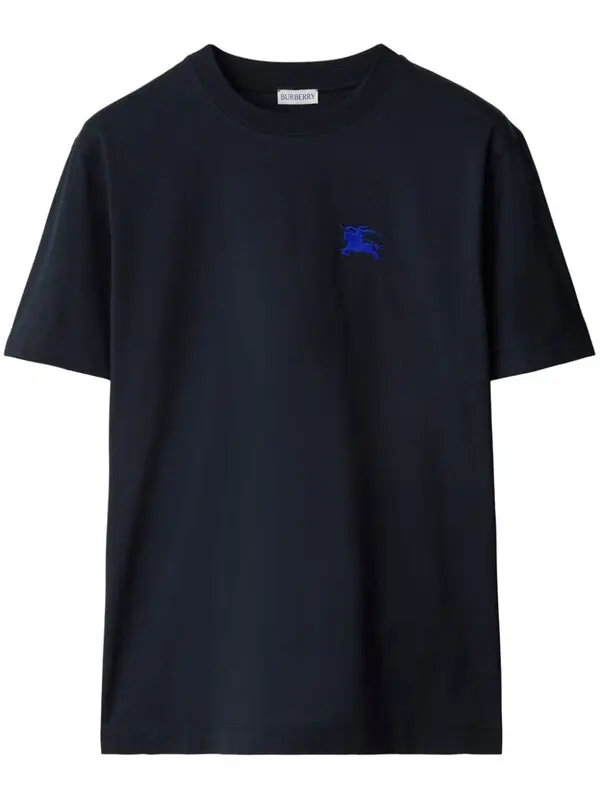 Burberry Logo-embroidered Cotton T-shirt - Blue