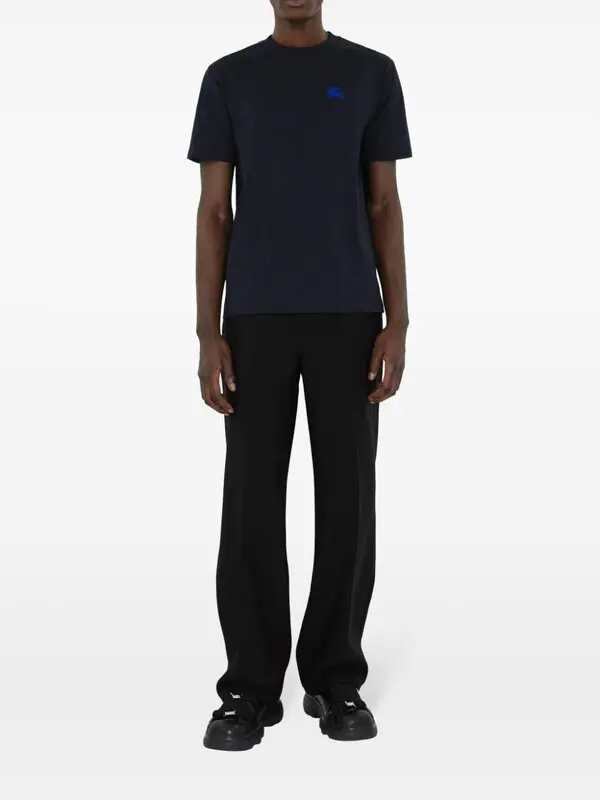 Burberry Logo-embroidered Cotton T-shirt - Blue