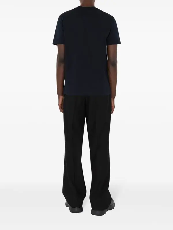 Burberry Logo-embroidered Cotton T-shirt - Blue