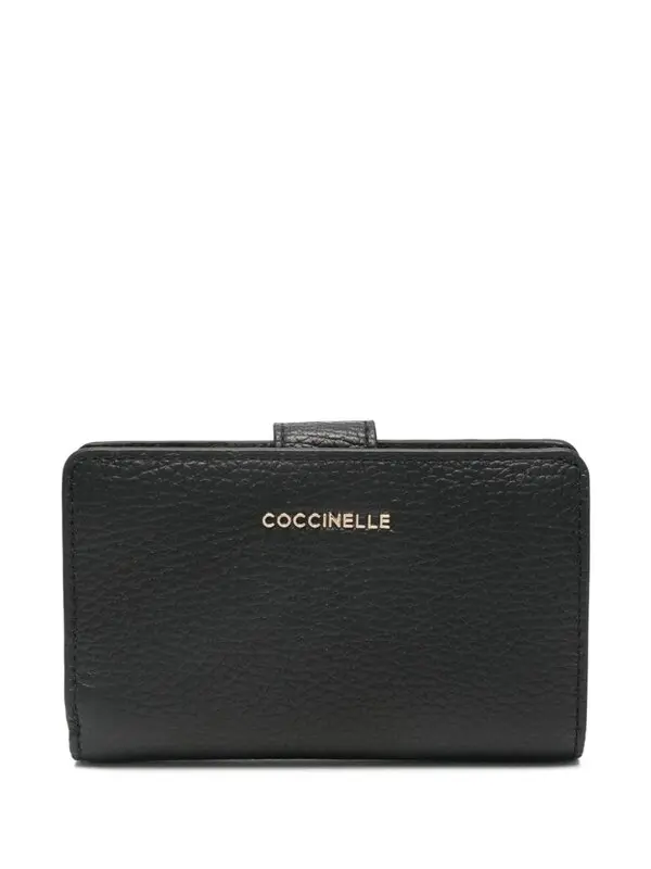 COCCINELLE Metallic Soft Leather Wallet - Black