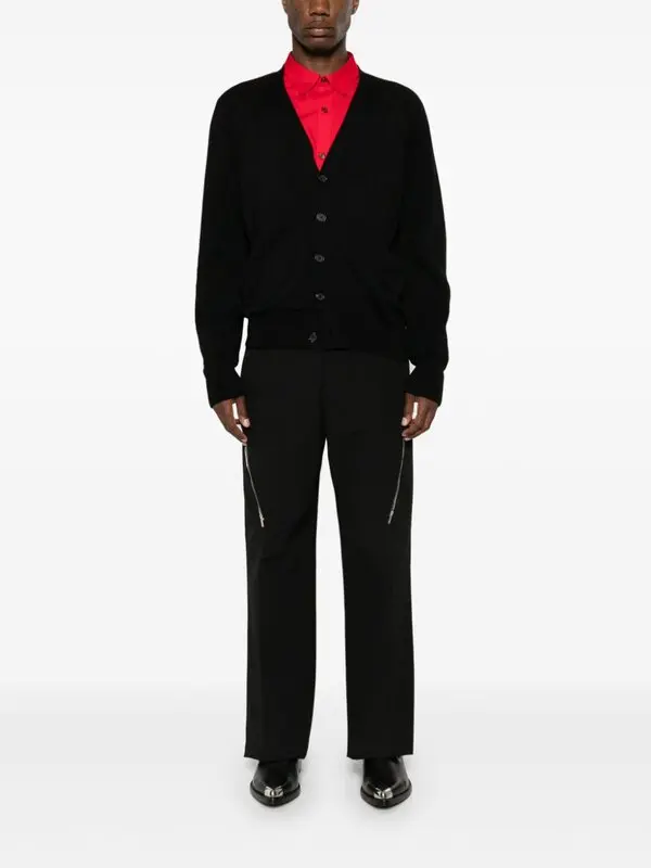 Alexander McQueen Embroidered-logo Knitted Cardigan