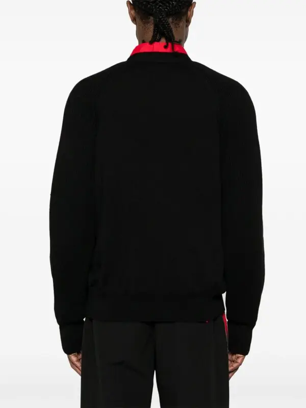 Alexander McQueen Embroidered-logo Knitted Cardigan