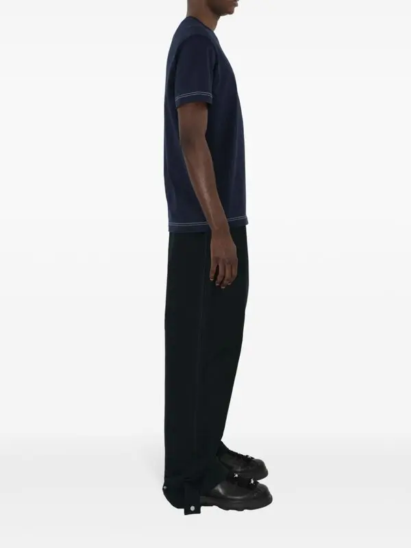 Burberry Contrast-stitching Cotton T-shirt - Blue