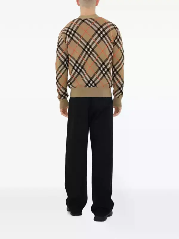 Burberry Check Wool Mohair Blend Cardigan