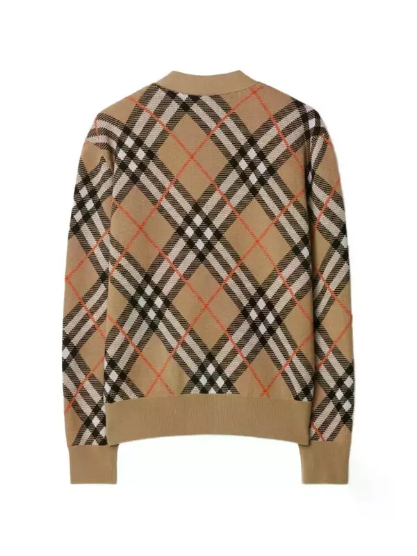 Burberry Check Wool Mohair Blend Cardigan