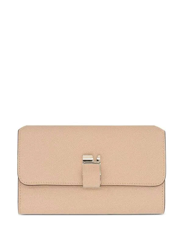 VALEXTRA Nolo Pebble-texture Leather Clutch - Neutrals