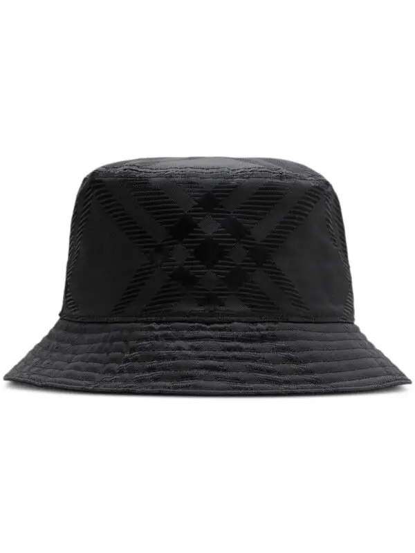 Burberry Check Bucket Hat - Black