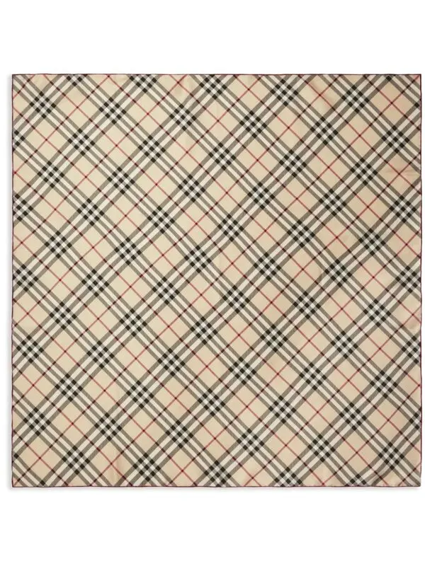 Burberry Checked Silk Scarf - Neutrals