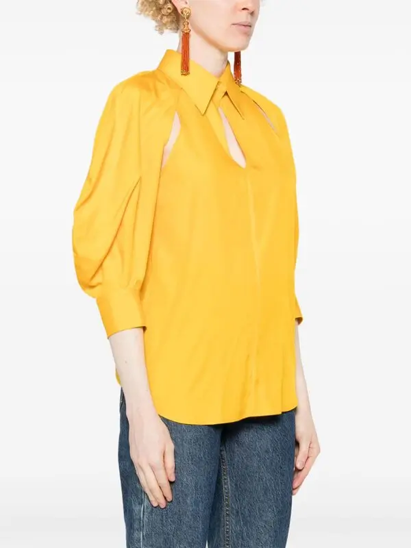 Chloé Open-shoulder Silk Blouse