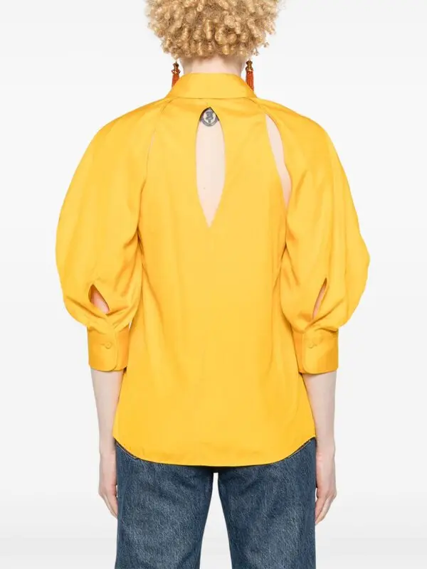 Chloé Open-shoulder Silk Blouse