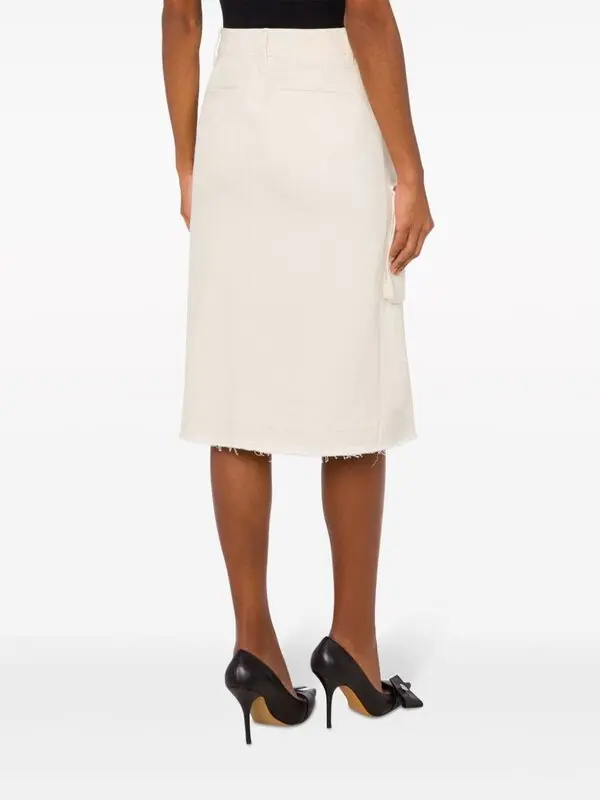 Moschino Asymmetric Cargo Denim Knee-length Skirt