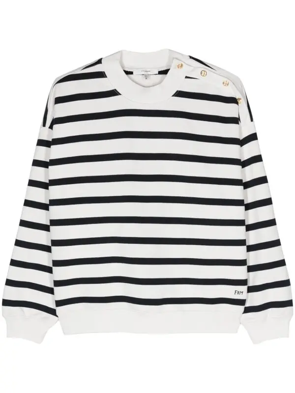 FRAME Striped Cotton-blend Sweatshirt