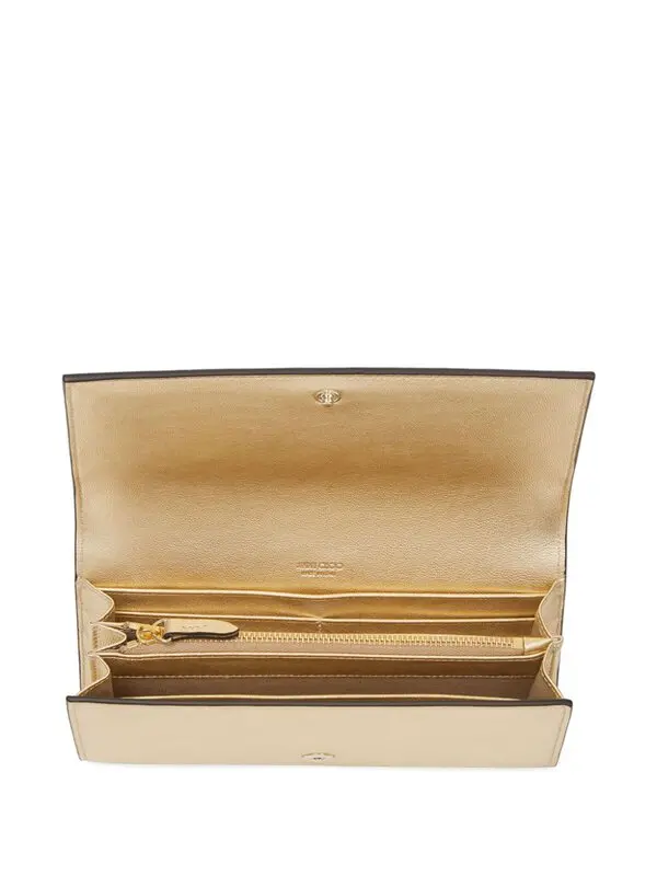 JIMMY CHOO Martina Metallic-effect Wallet