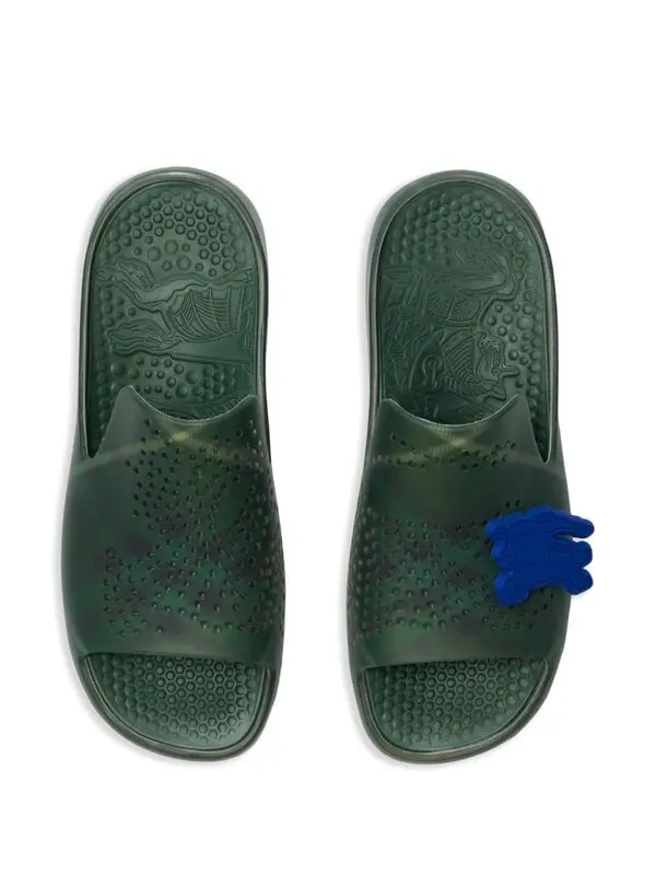 Burberry Stingray Logo-embellished Slides - Green