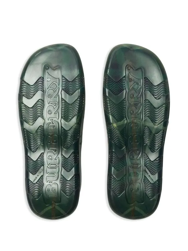 Burberry Stingray Logo-embellished Slides - Green