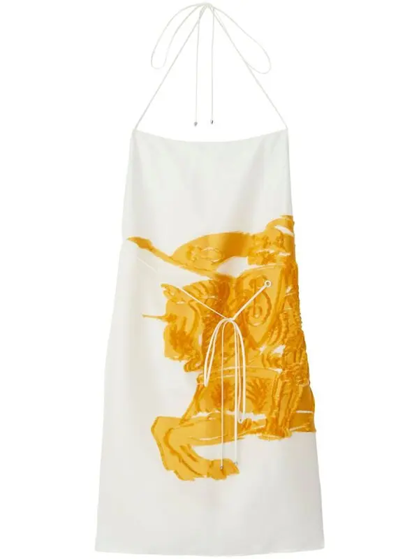Burberry Equestrian Knight Silk-blend Mini Dress