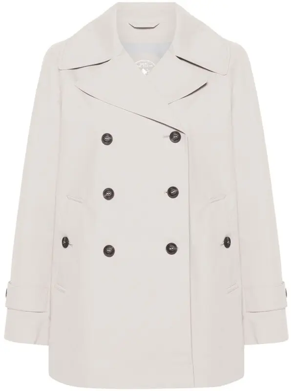 SAVE THE DUCK Logo-appliqué Trench Coat - Grey