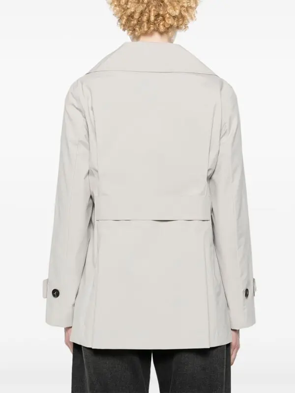 SAVE THE DUCK Logo-appliqué Trench Coat - Grey
