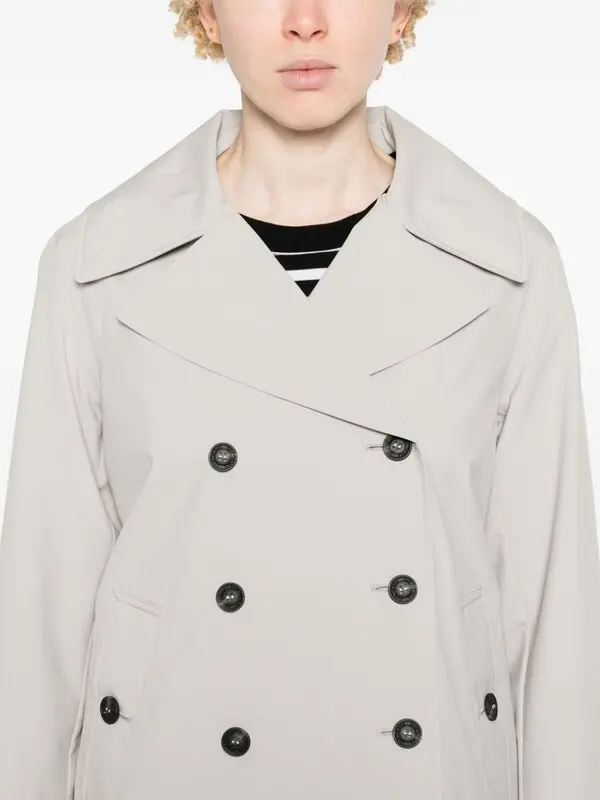 SAVE THE DUCK Logo-appliqué Trench Coat - Grey