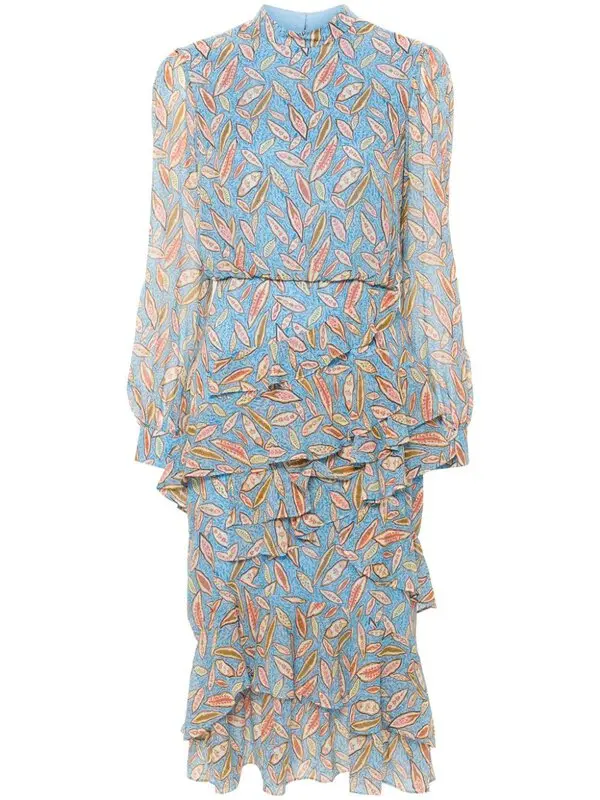 Saloni Ruffled Midi Dress