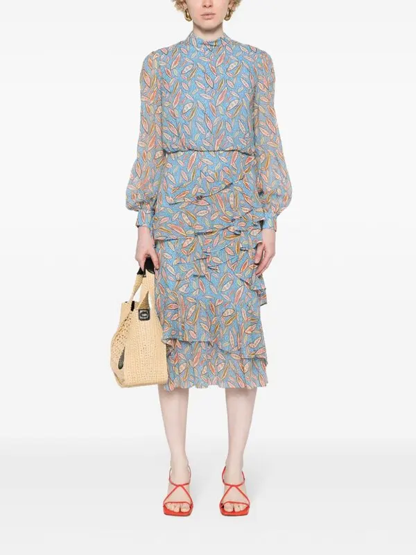 Saloni Ruffled Midi Dress