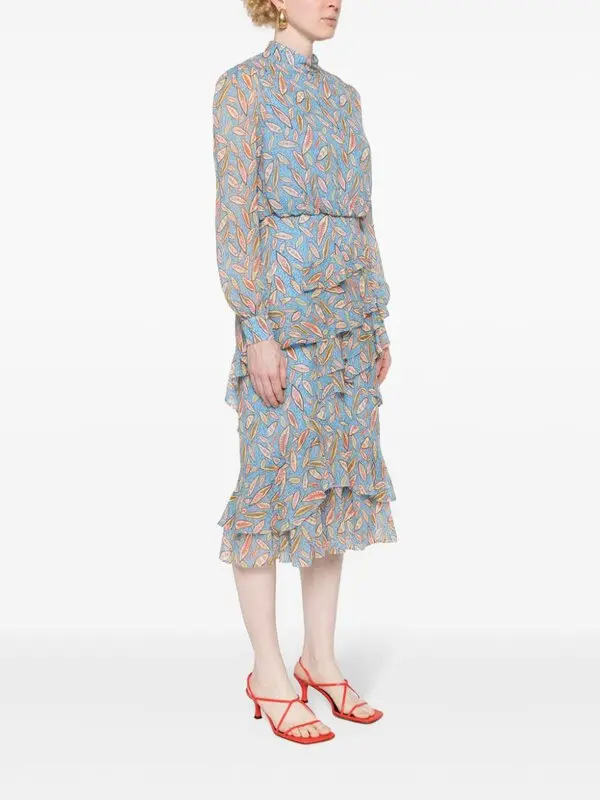 Saloni Ruffled Midi Dress
