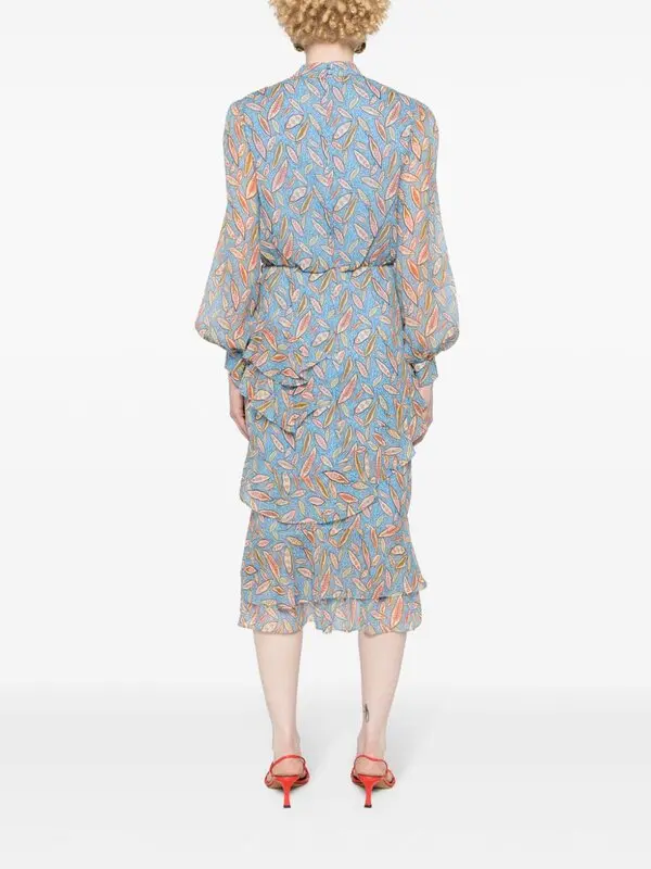 Saloni Ruffled Midi Dress