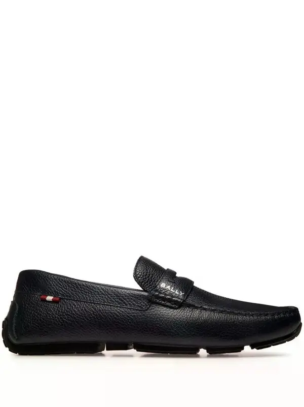 Bally Palsy Grained-leather Loafers - Blue